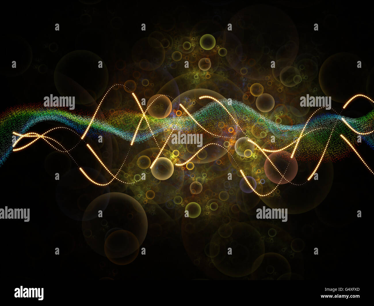 Waves in Space series. Artistic abstraction composed of oscillating ...