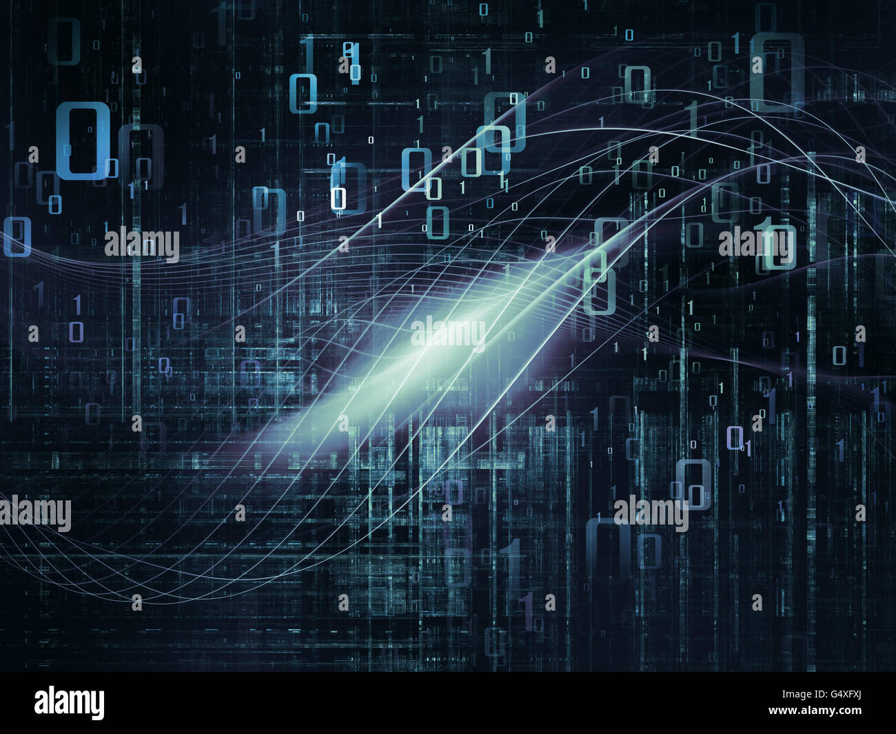 Symbol Glow series. Abstract design made of glowing waves and symbolic ...