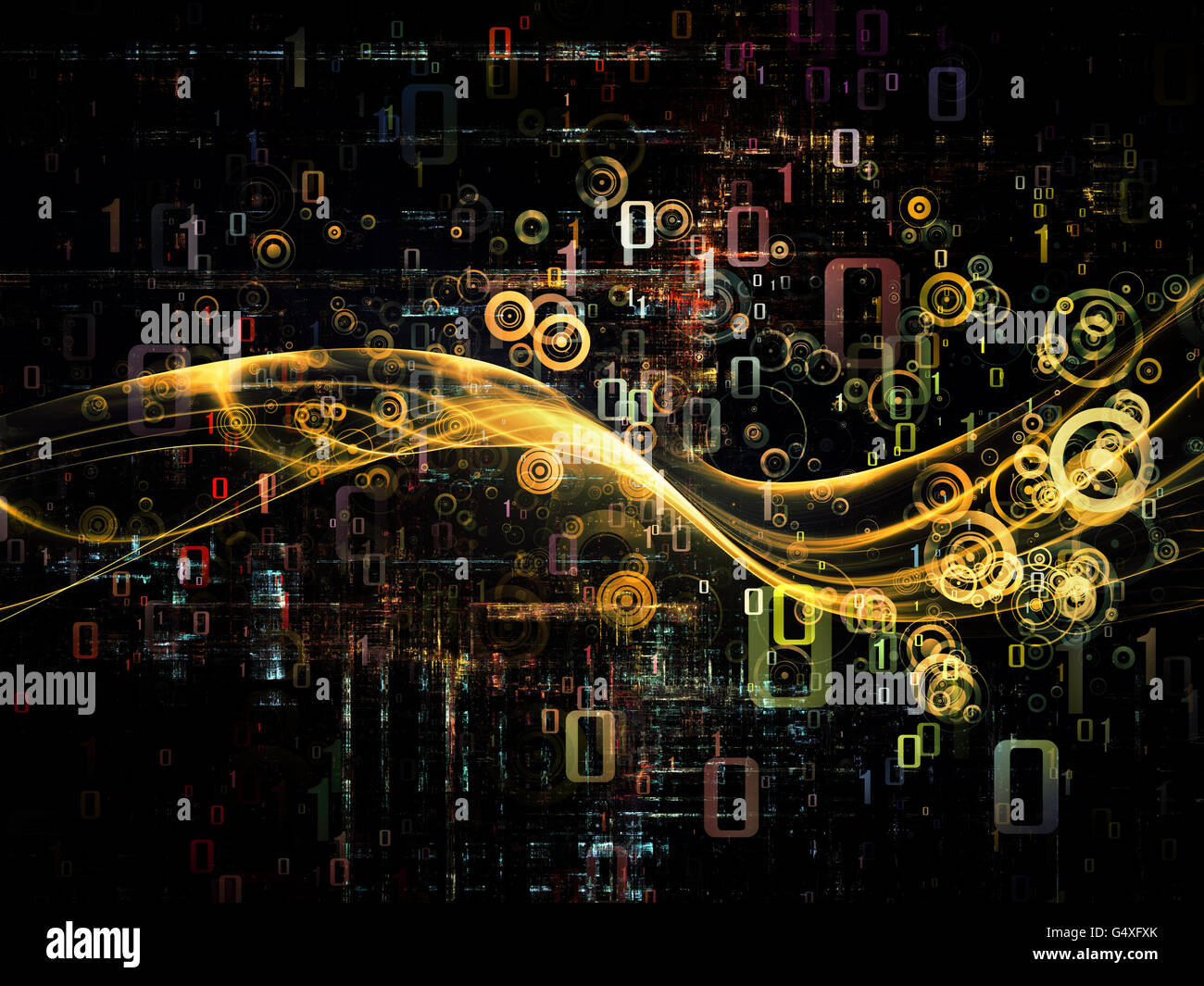 Symbol Glow series. Design composed of glowing waves and symbolic ...
