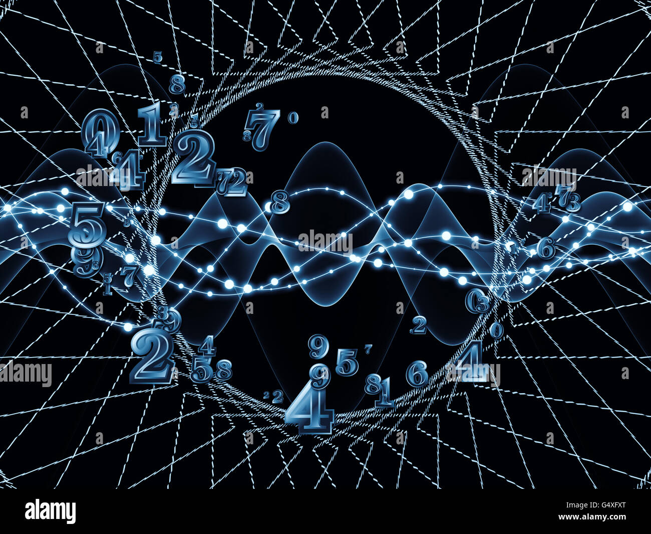 Digital Swirl series. Backdrop of digits and technological patterns on ...