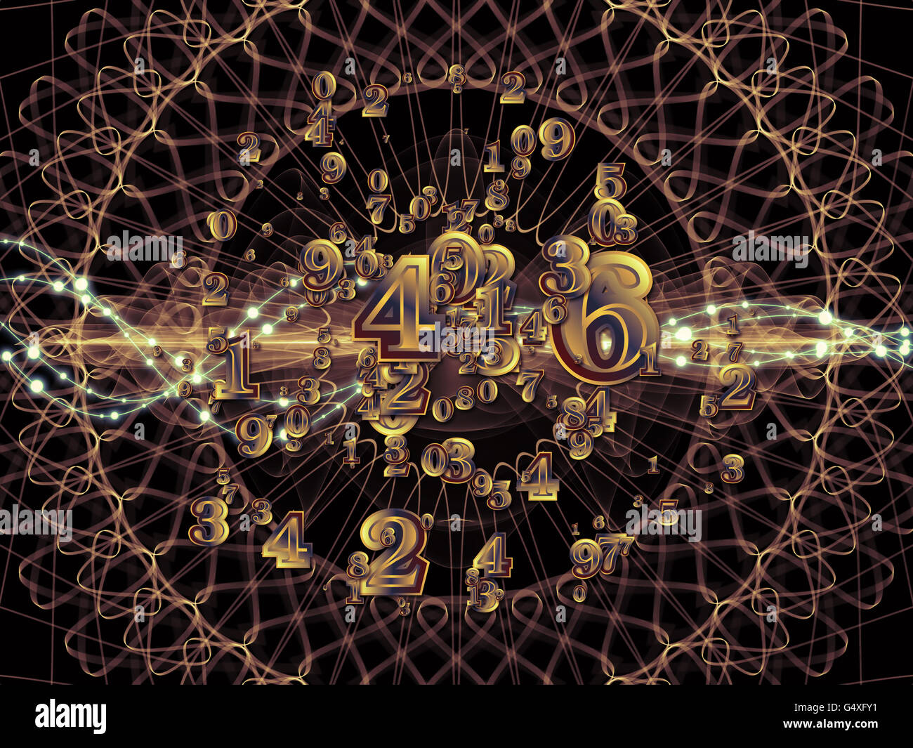 Digital Swirl series. Backdrop of digits and technological patterns on ...