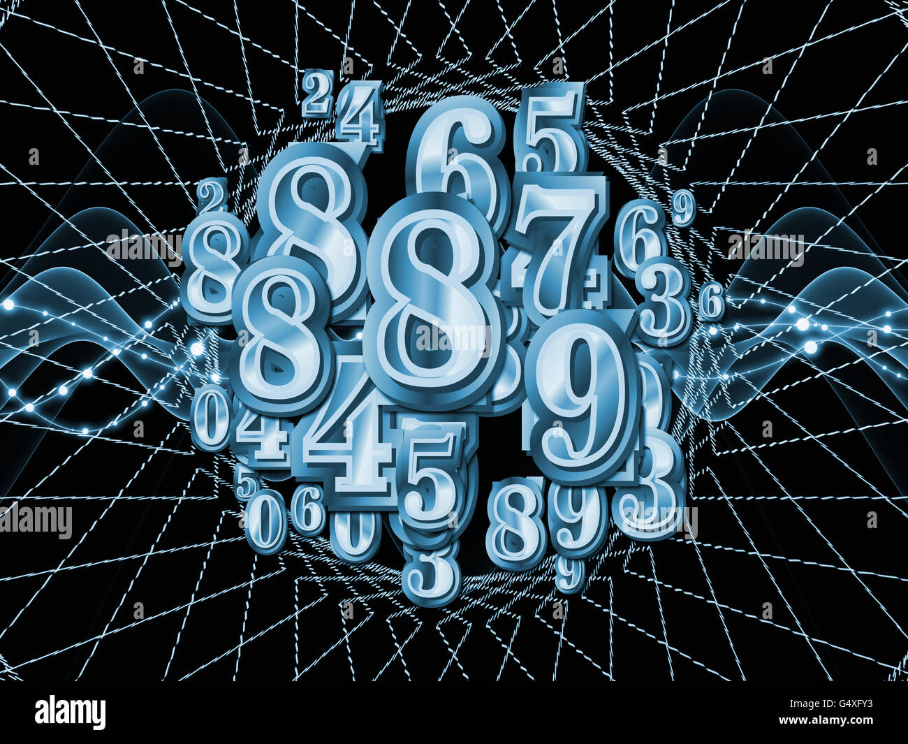 Digital Swirl series. Artistic abstraction composed of digits and ...