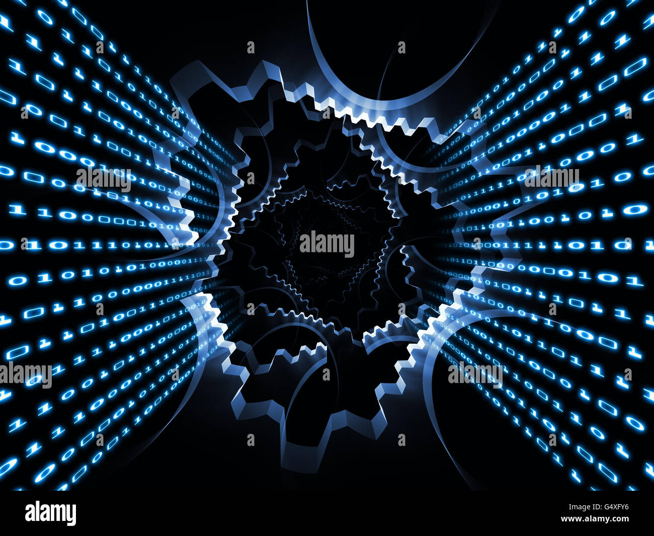 Gears of Code series. Arrangement of digits and fractal gears on the ...