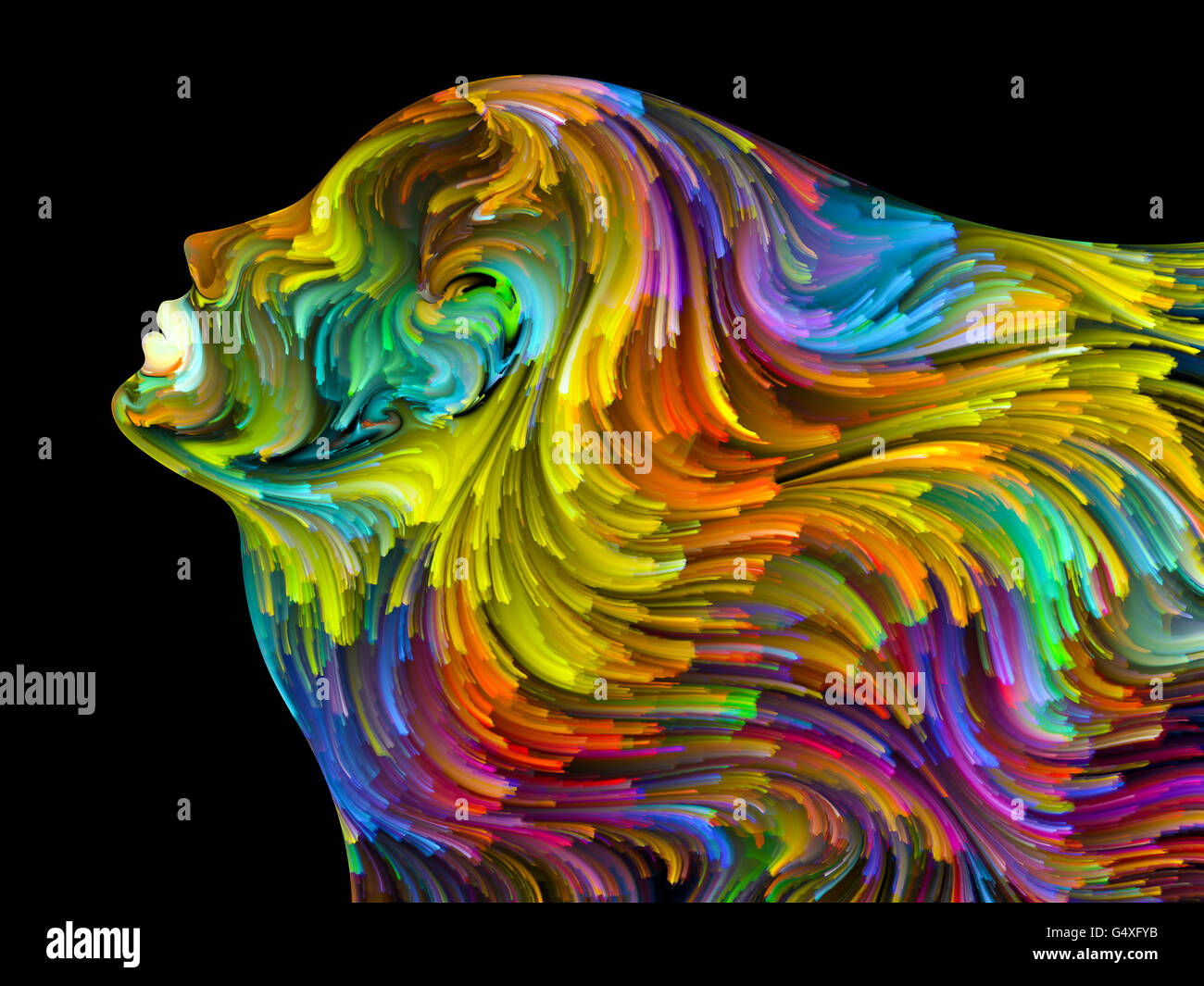 Colors of Passion series. Composition of colorful human profile ...