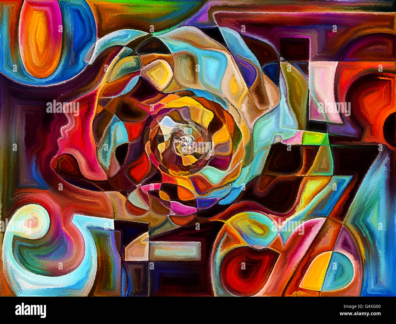 Life Geometry series. Background composition of Human profiles and ...