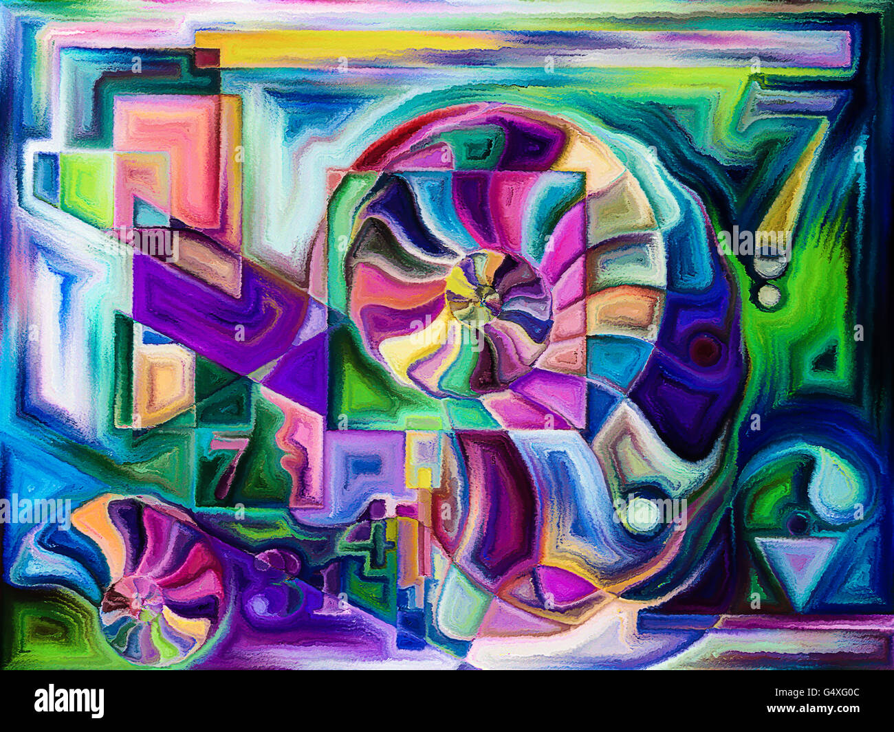 Life Geometry series. Backdrop design of human profile and geometric ...