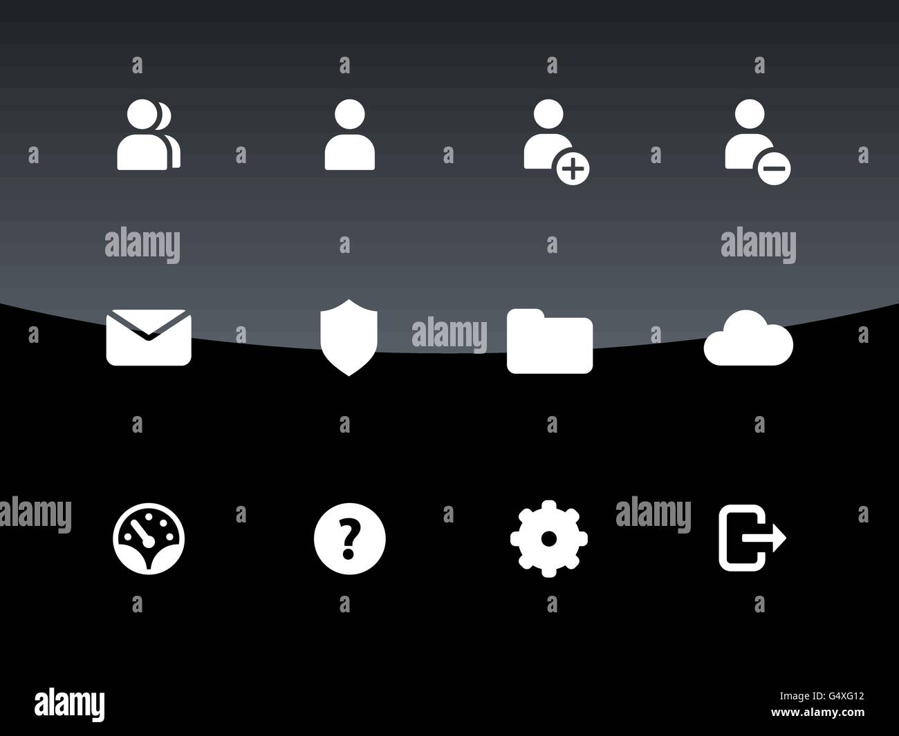 User Account icons on black background Stock Vector Image & Art - Alamy