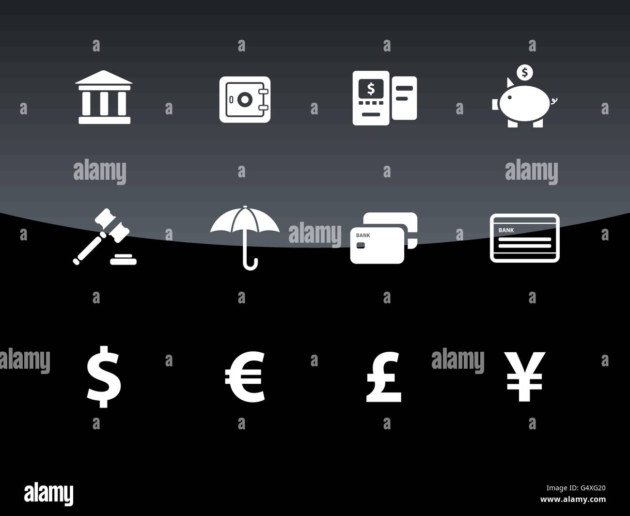 Banking icons on black background Stock Vector Image & Art - Alamy