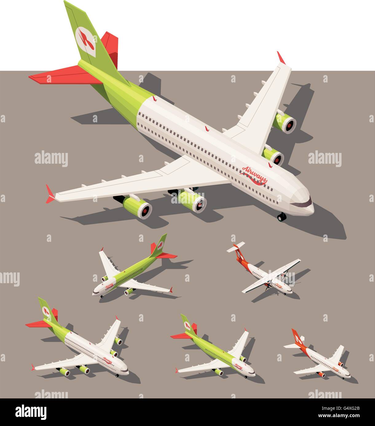 Vector isometric low poly airplanes set Stock Vector Image & Art - Alamy