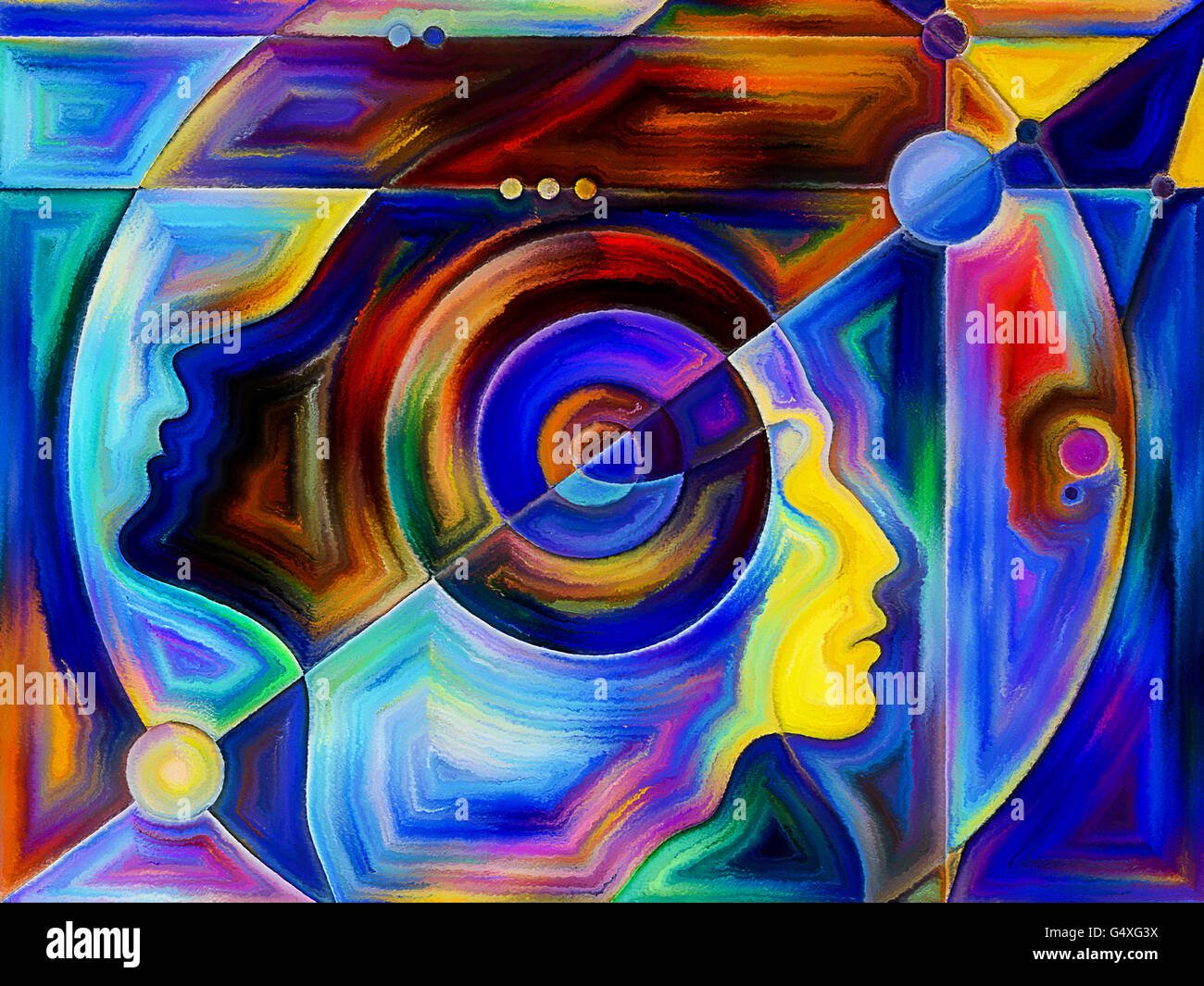 Thinking Divided series. Artistic abstraction composed of human ...