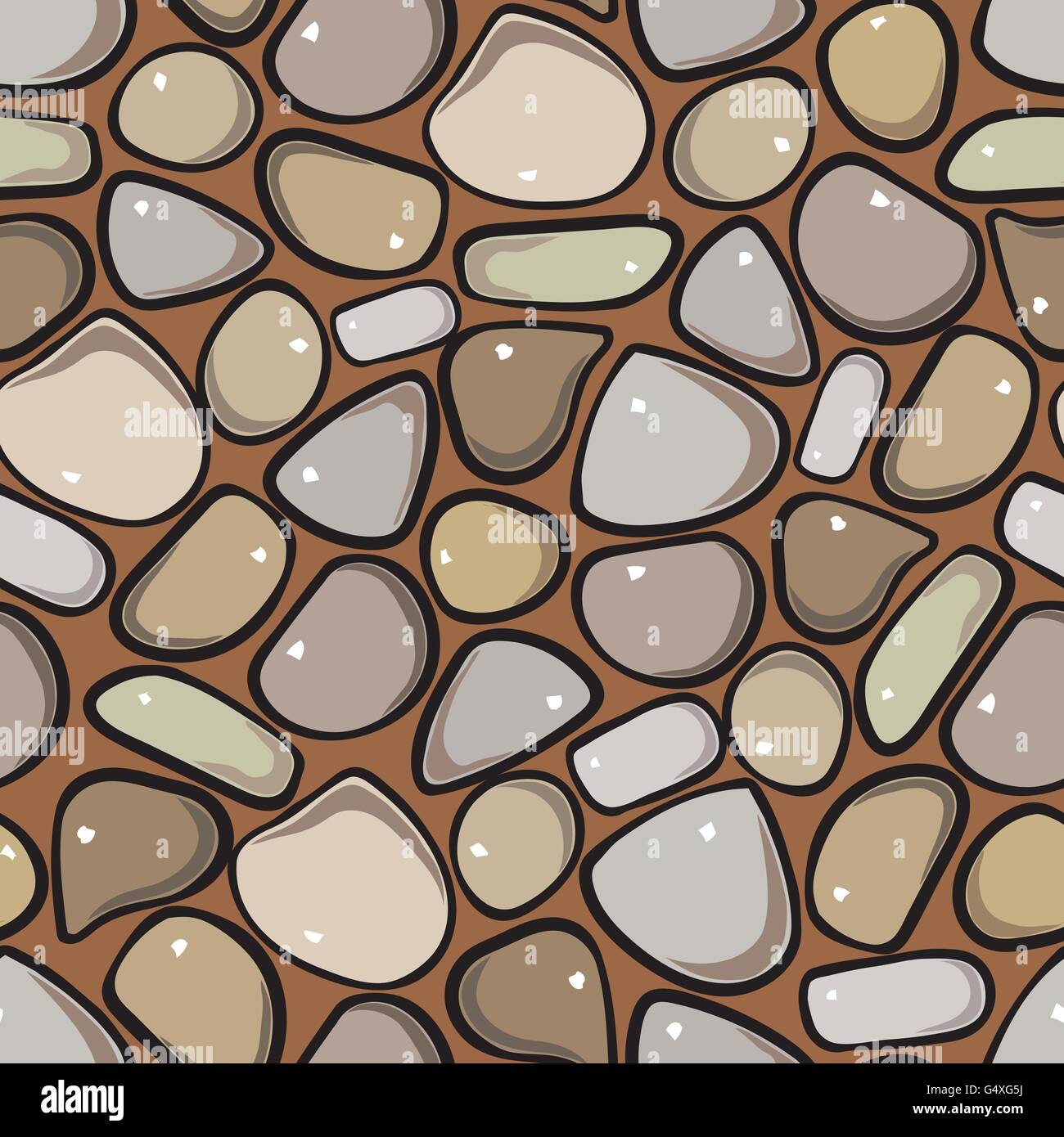 Seamless Pattern - Pebble cobblestone background Stock Vector Image ...
