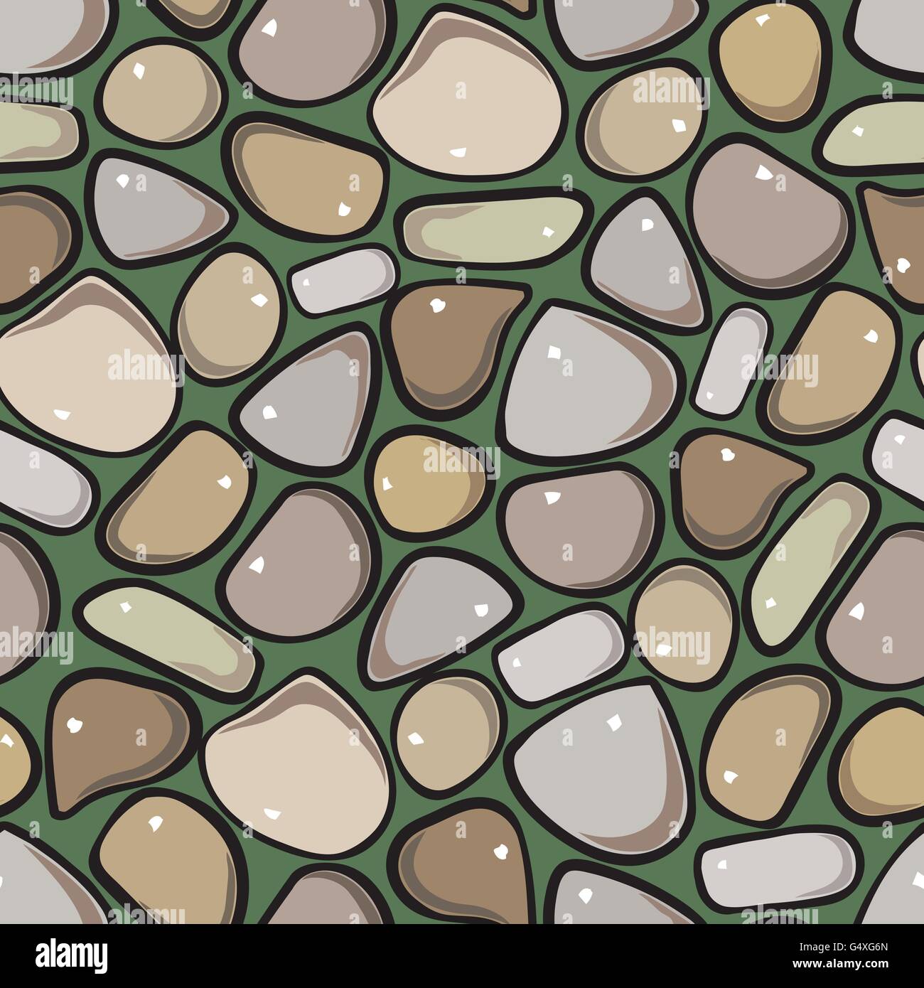 Seamless Pattern - Pebble cobblestone background Stock Vector Image ...