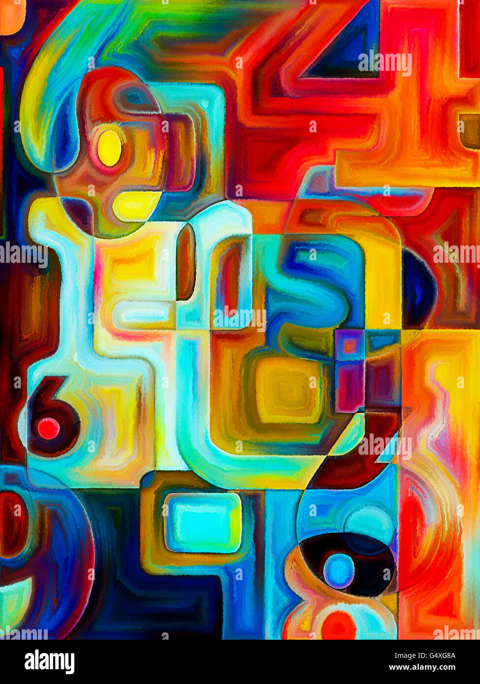 Decimal Paint series. Background design of painted decimal digits on ...