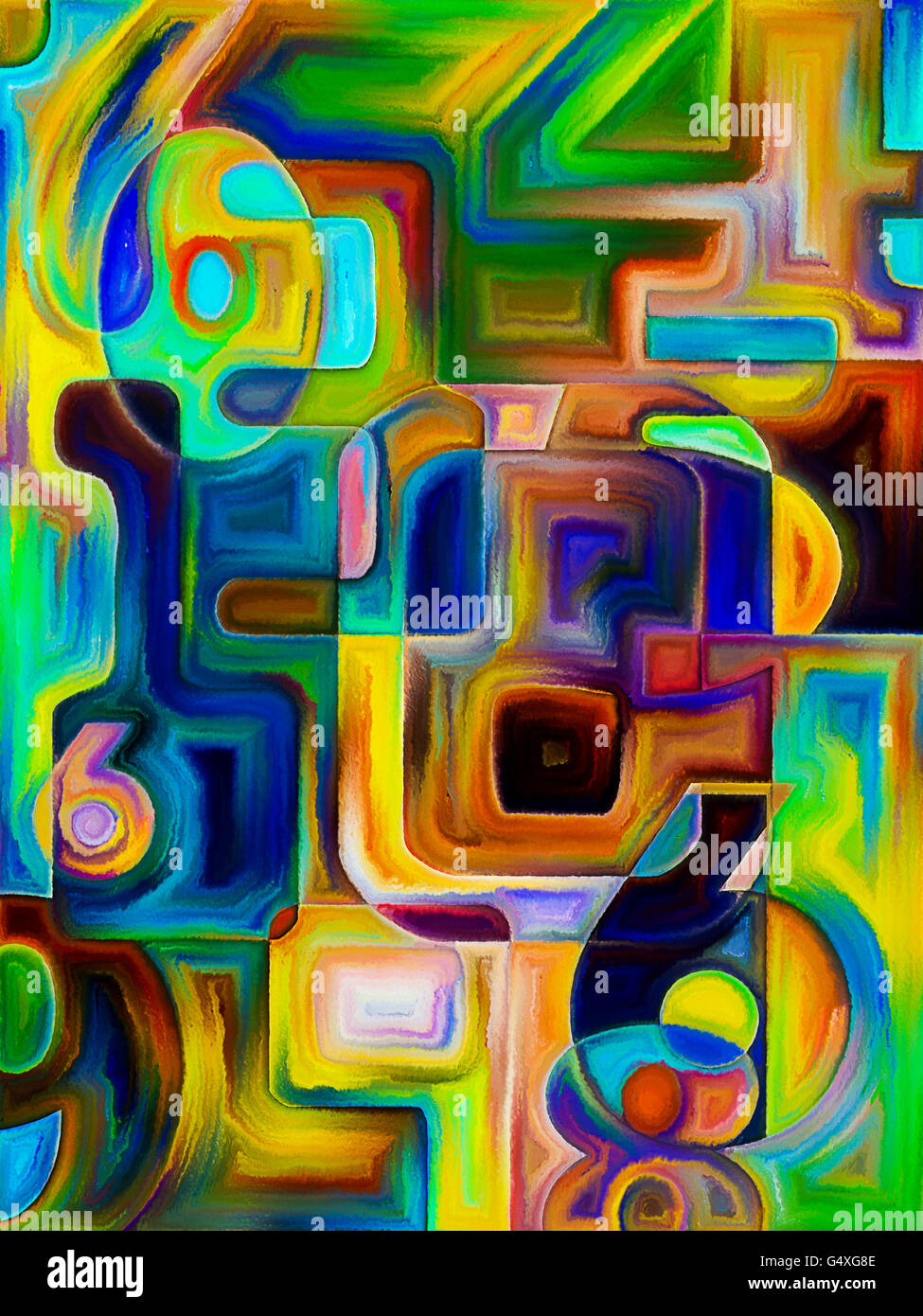 Decimal Paint series. Background design of painted decimal digits on ...