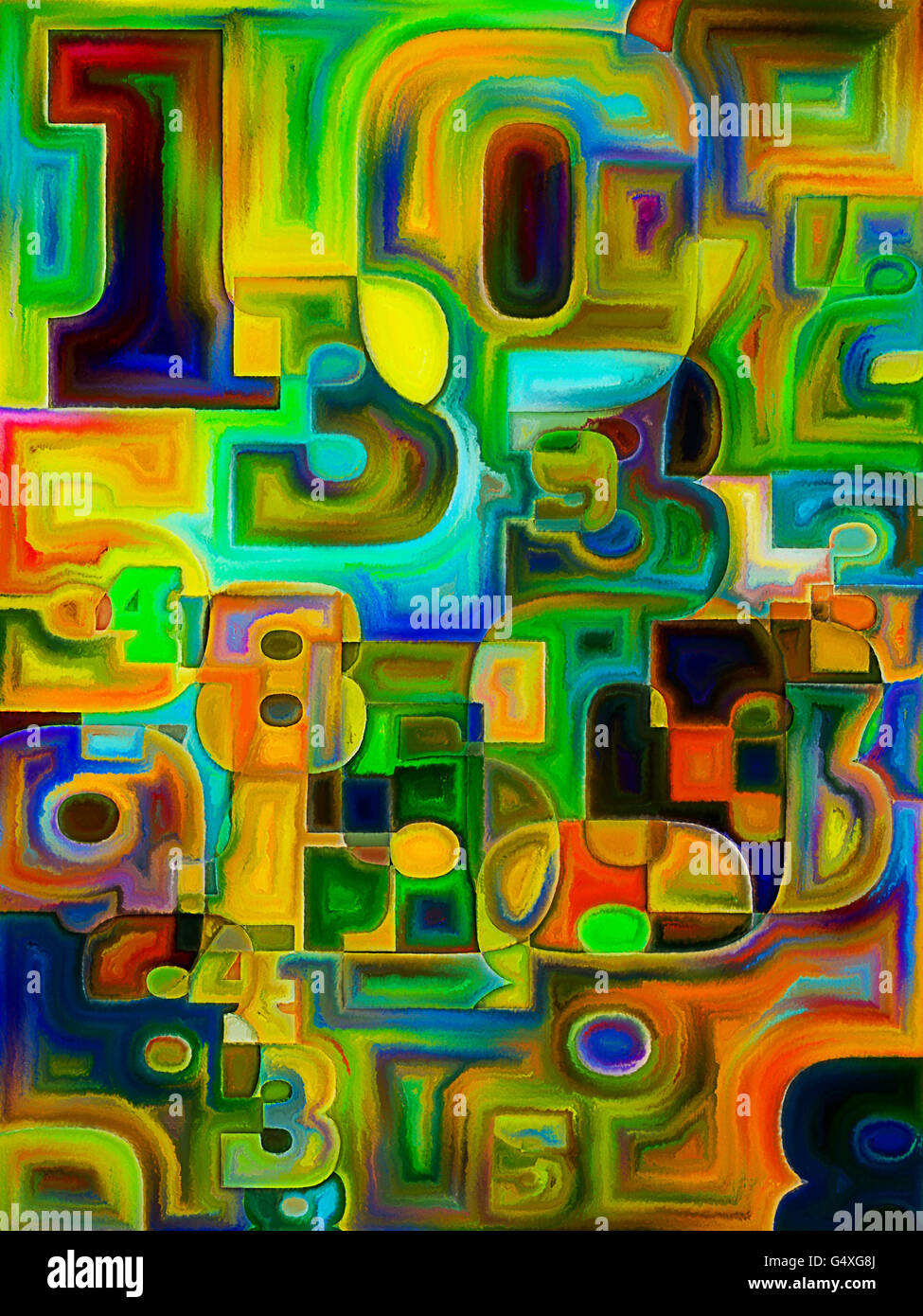 Decimal Paint series. Design composed of painted decimal digits as a ...