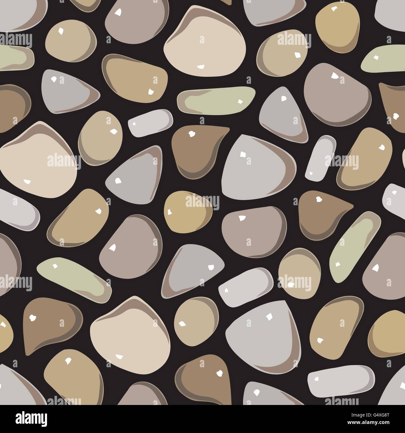 Seamless Pattern - Pebble cobblestone background Stock Vector Image ...
