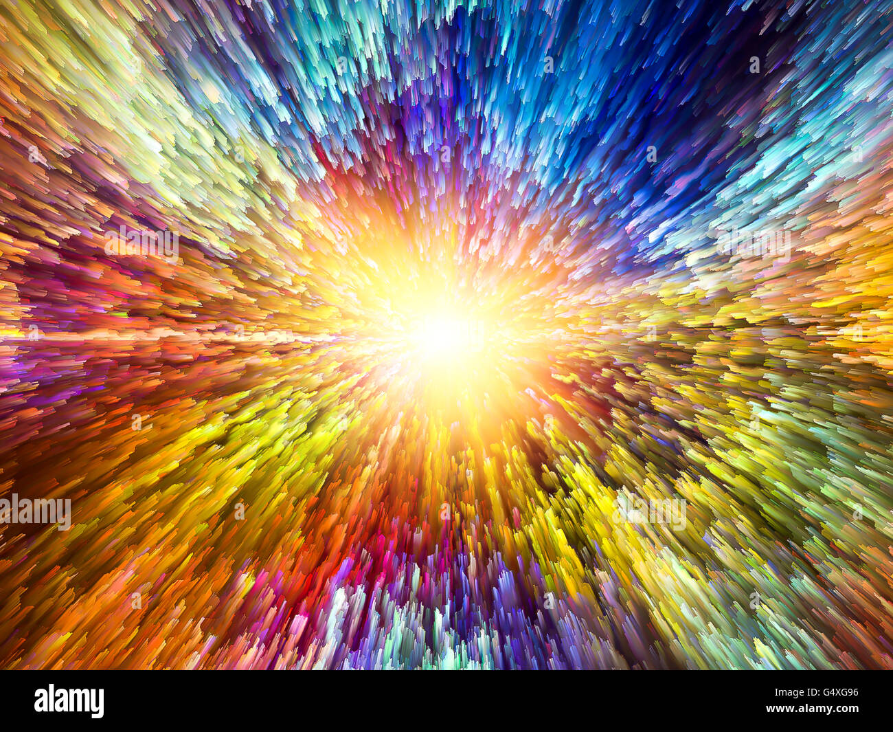 Color Explosion series. Composition of colorful streaks on the subject ...