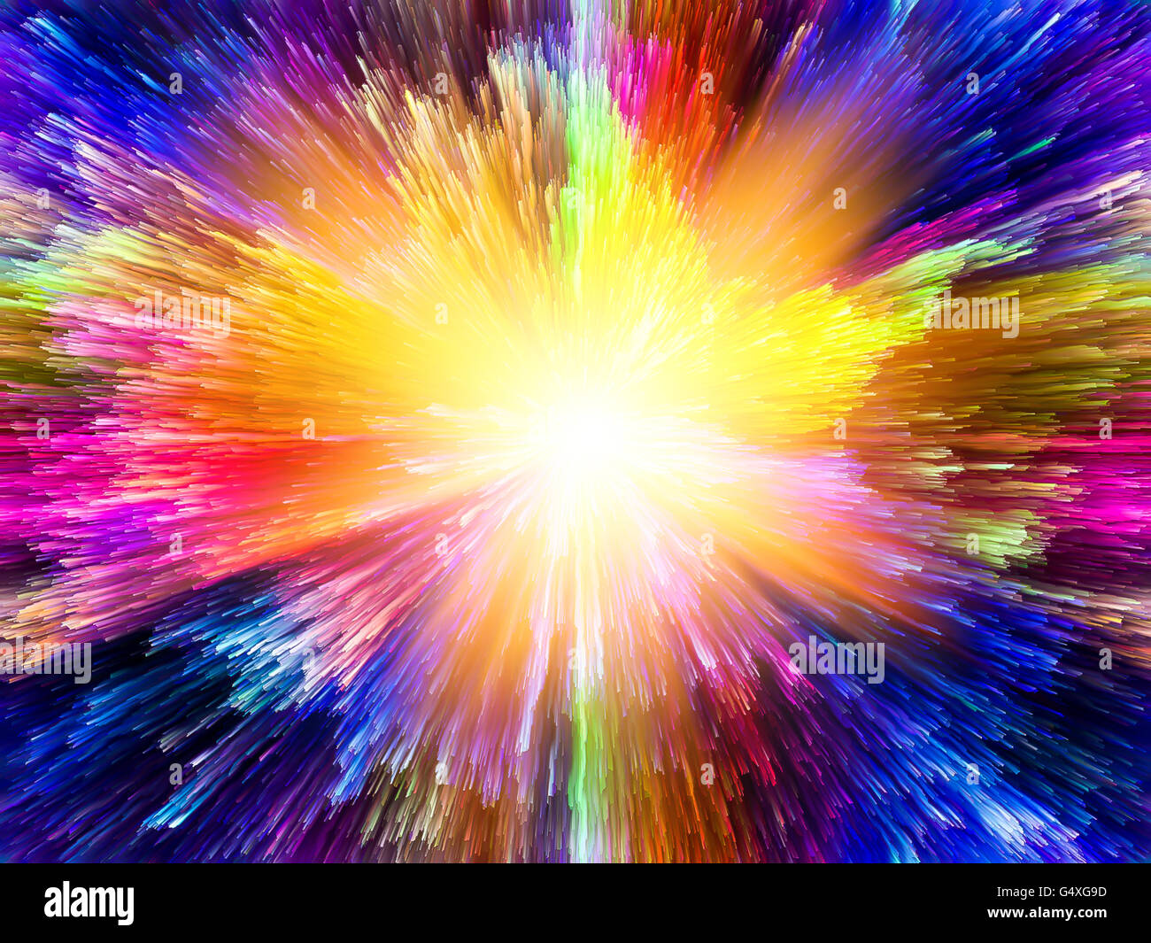 Color Explosion series. Abstract design made of colorful streaks on the ...