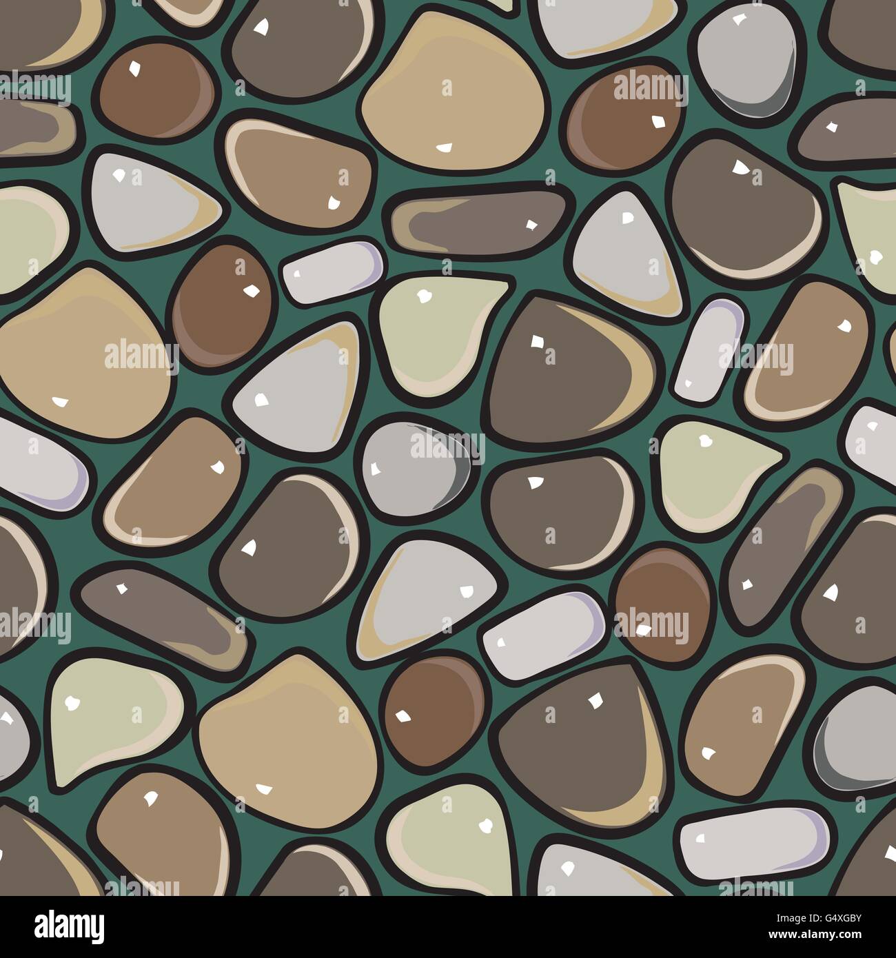 Seamless Pattern - Pebble cobblestone background Stock Vector Image ...