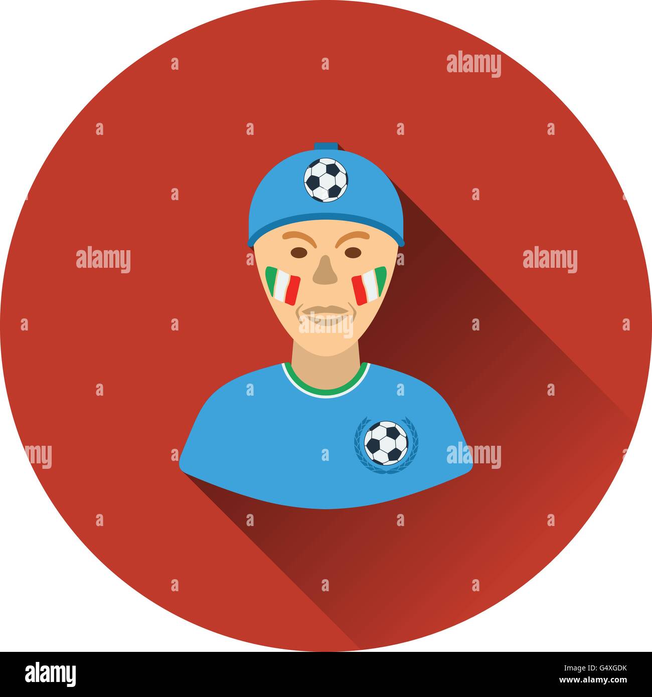 Italy soccer fan flag cartoon hi-res stock photography and images - Alamy