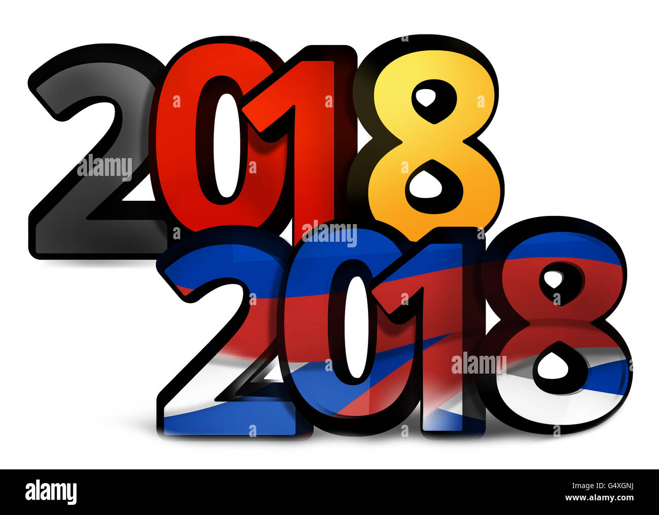 germany russia 2018 bold font 3d illustration Stock Photo - Alamy