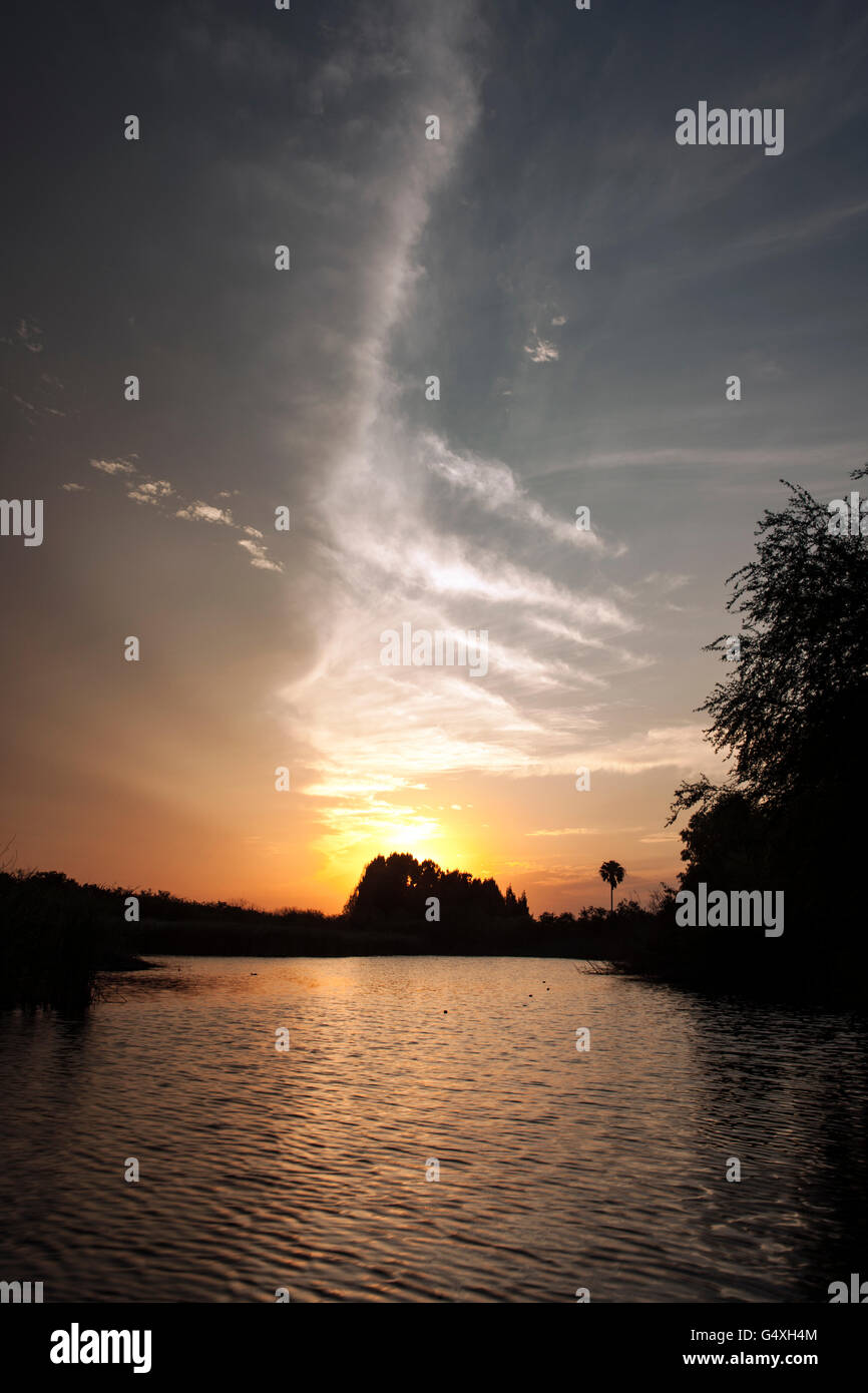 Lake (Resaca) Sunset at Camp Lula Sams - Brownsville, Texas USA Stock ...