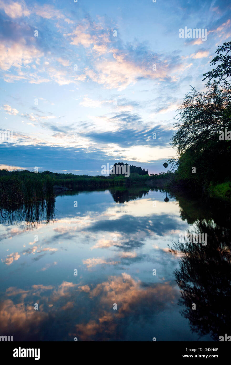 Lake (Resaca) Sunset at Camp Lula Sams - Brownsville, Texas USA Stock ...