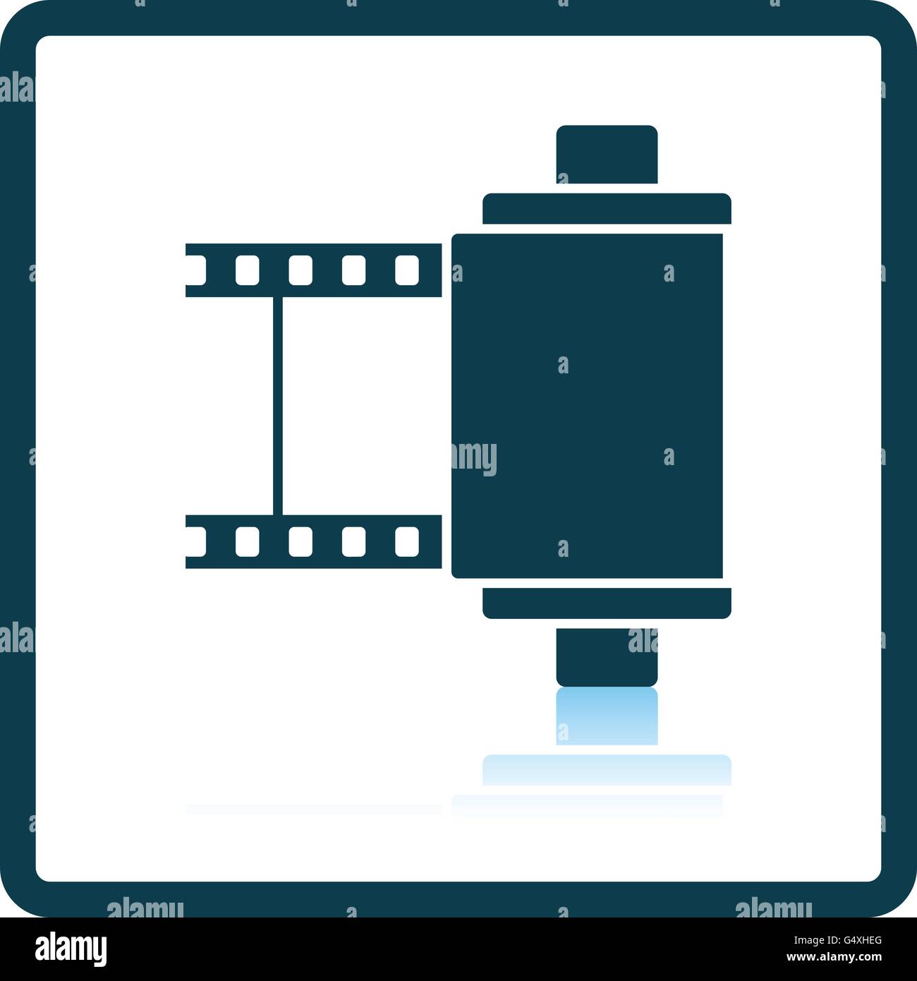 Photo cartridge reel icon. Shadow reflection design. Vector ...