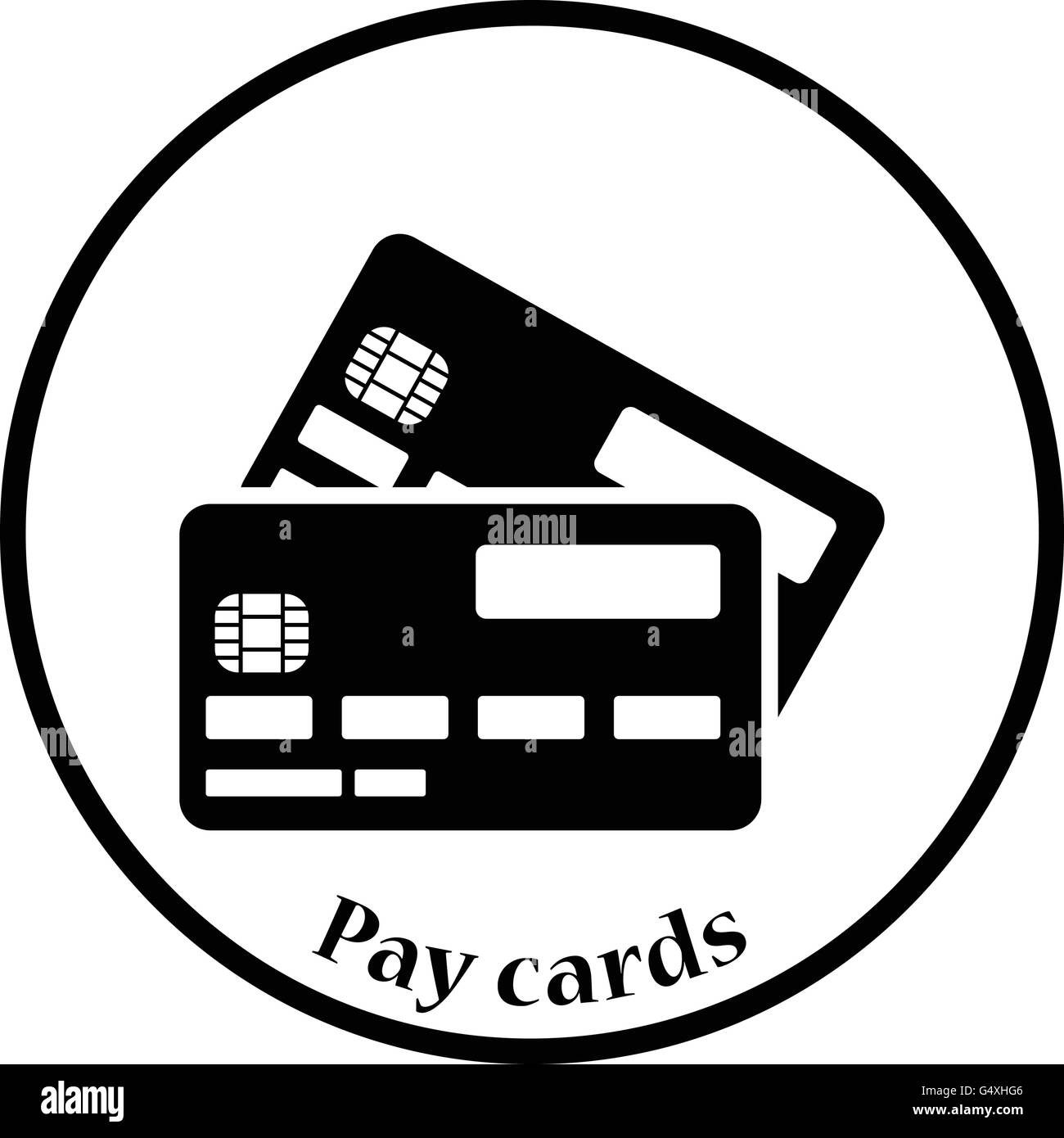 Credit card icon. Thin circle design. Vector illustration Stock Vector ...