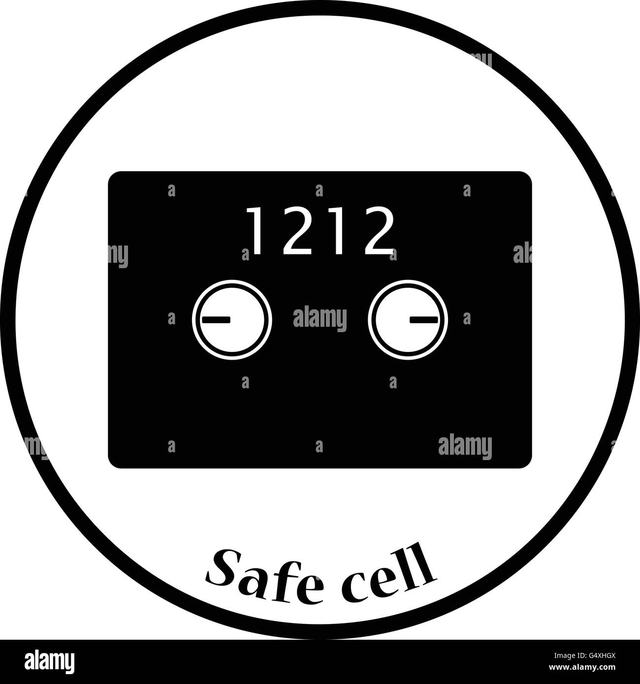 Safe cell icon. Thin circle design. Vector illustration Stock Vector ...