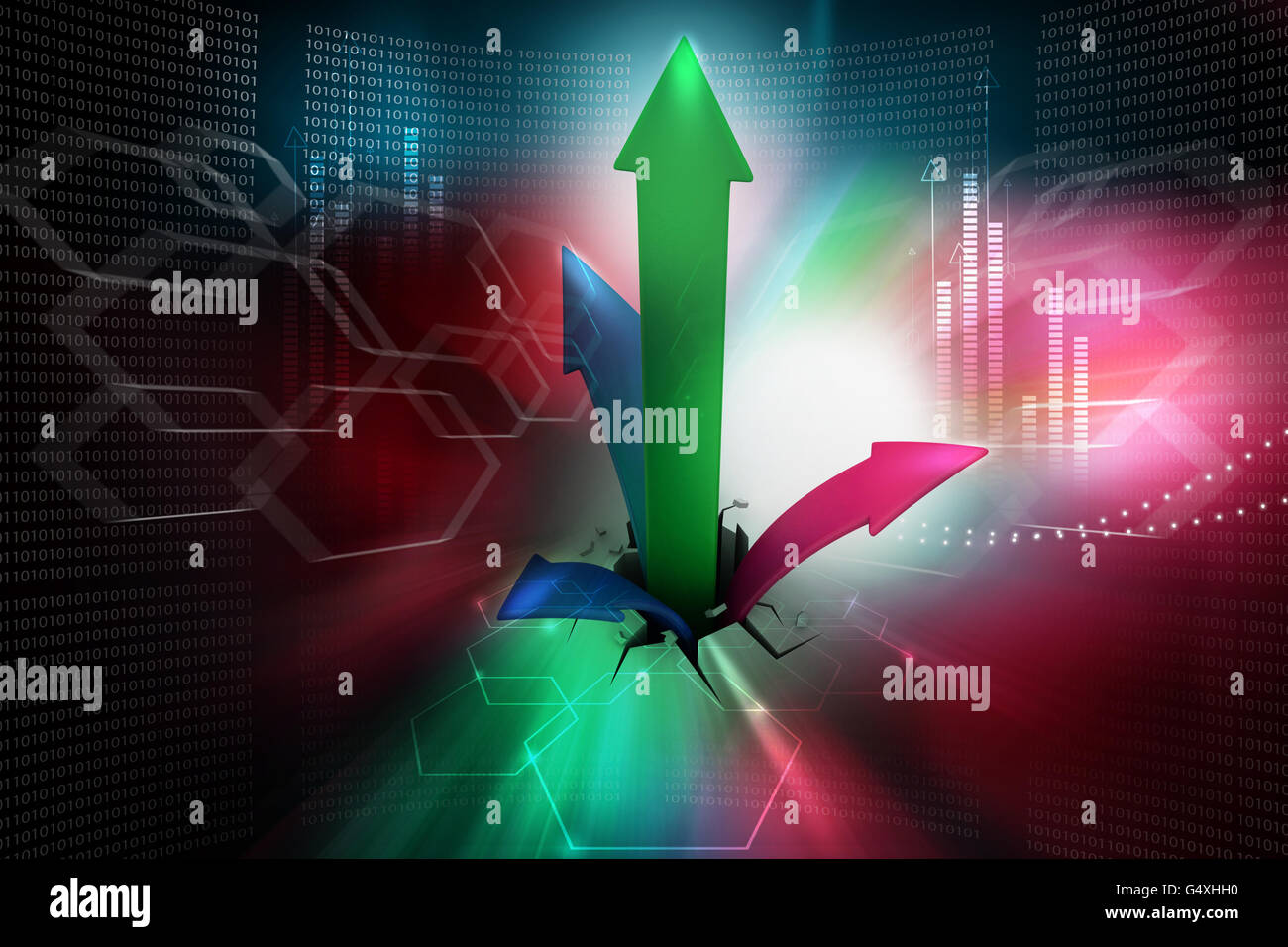 Breaking through to success as a financial graph Stock Photo - Alamy