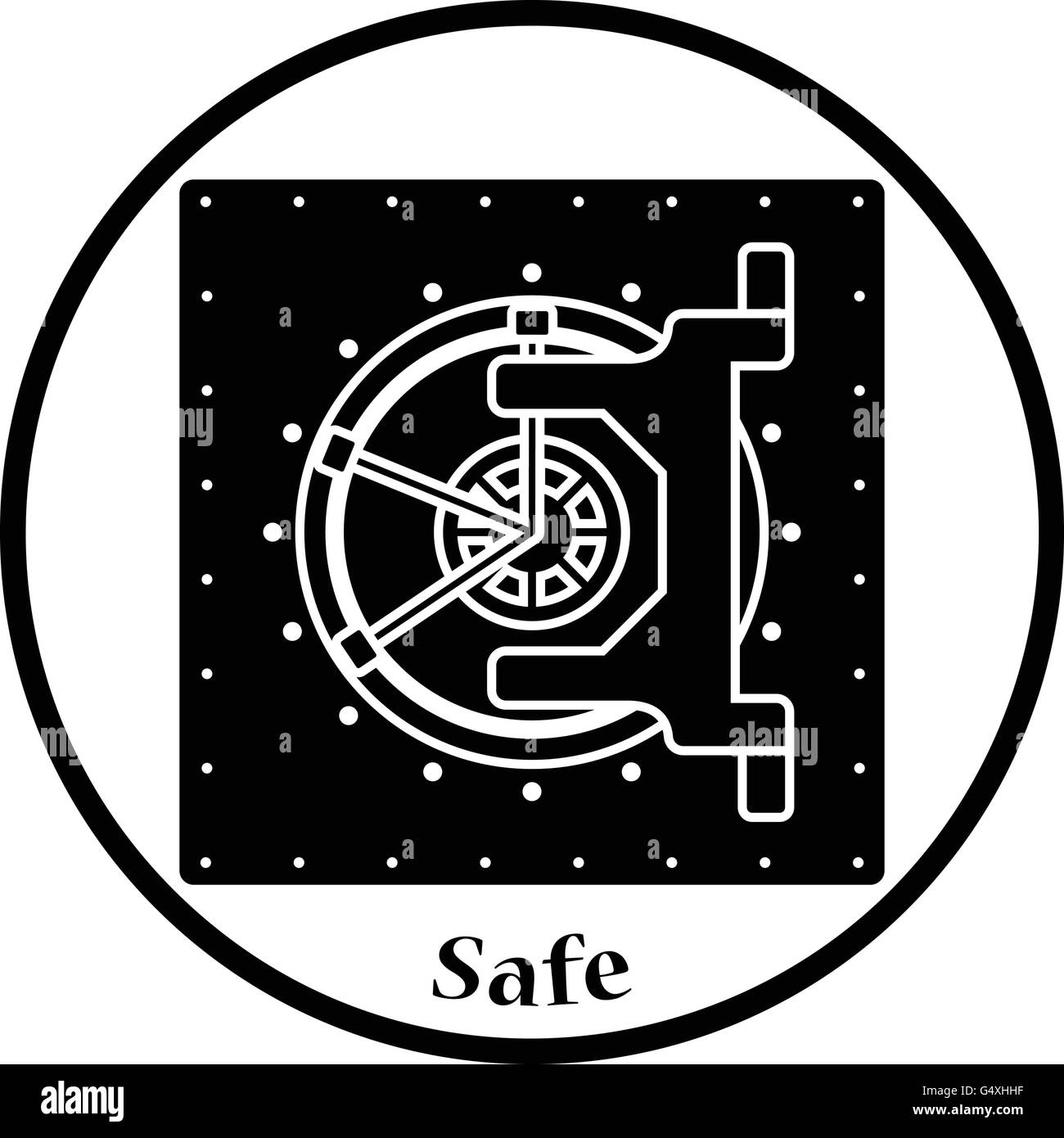 Safe icon. Thin circle design. Vector illustration Stock Vector Image ...