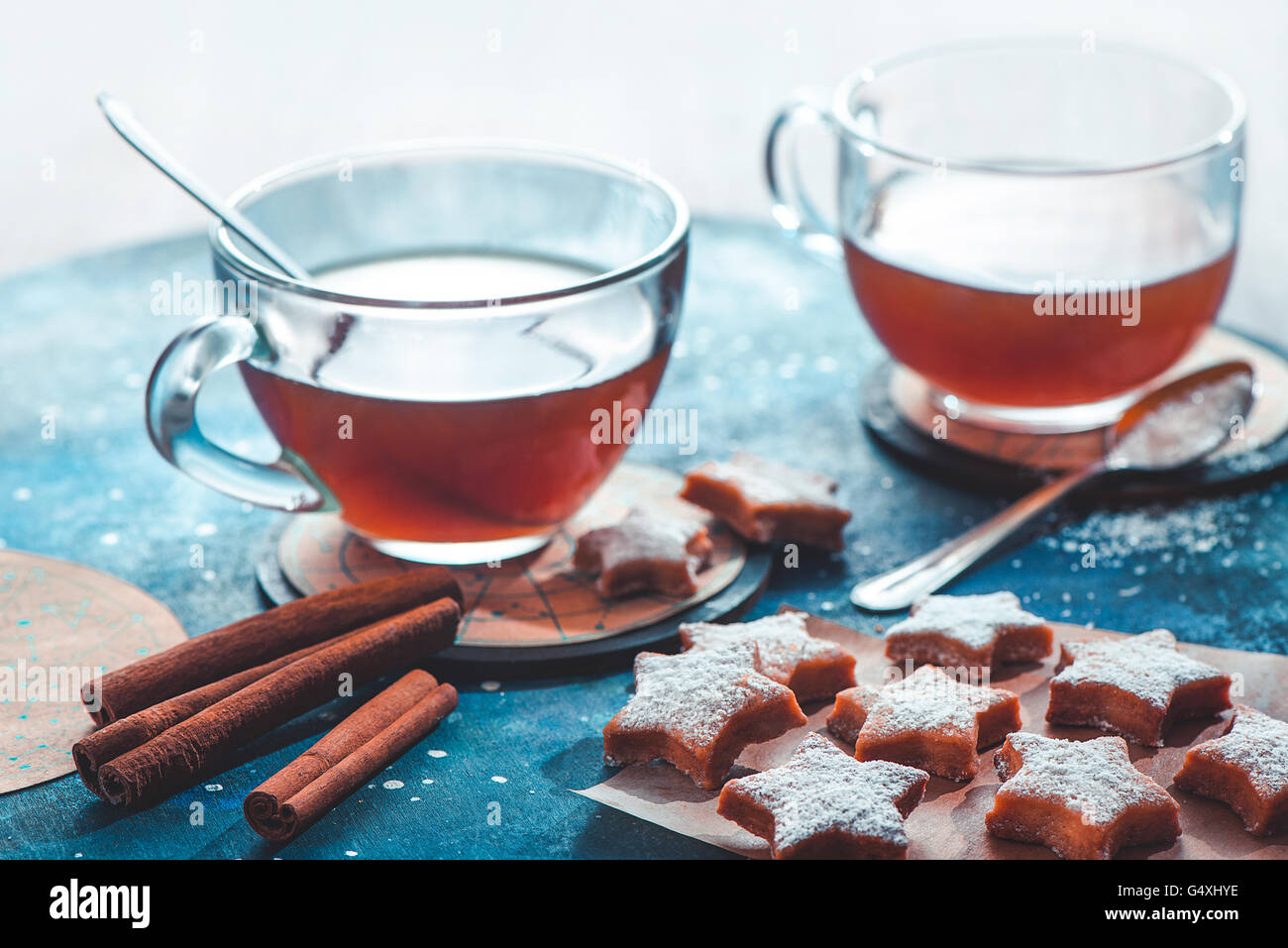 Tea with moonshine and stars Stock Photo - Alamy