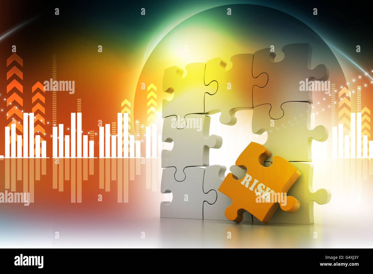 Finance concept: Risk on puzzle piece Stock Photo - Alamy