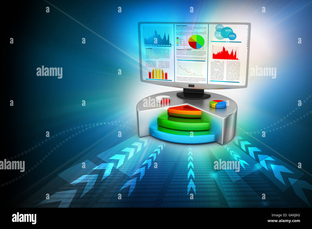 Stock chart showing the computer monitor Stock Photo - Alamy