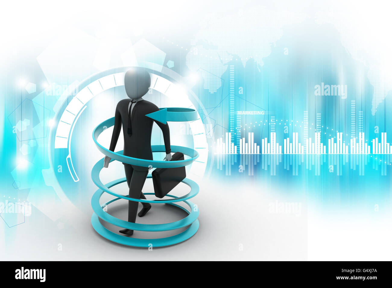 3d man business success concept Stock Photo - Alamy