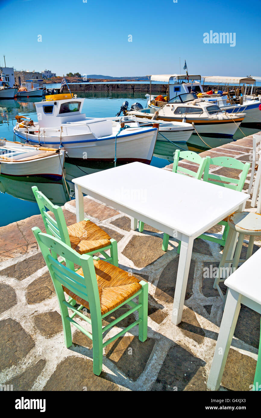 the table in santorini europe greece old restaurant chair and summer ...