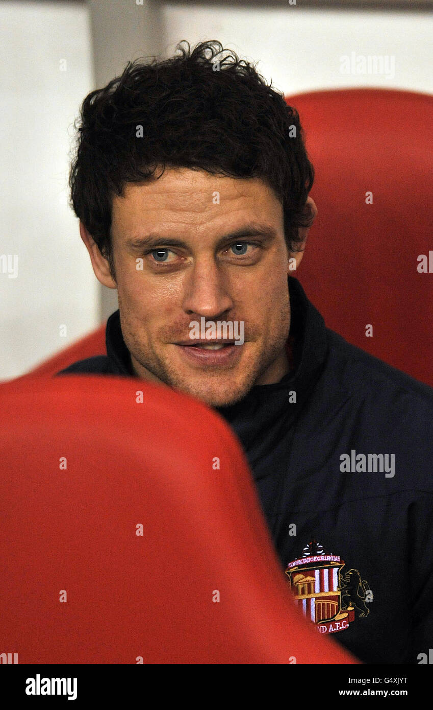 Sunderlands new signing wayne bridge watches from the bench hi-res ...