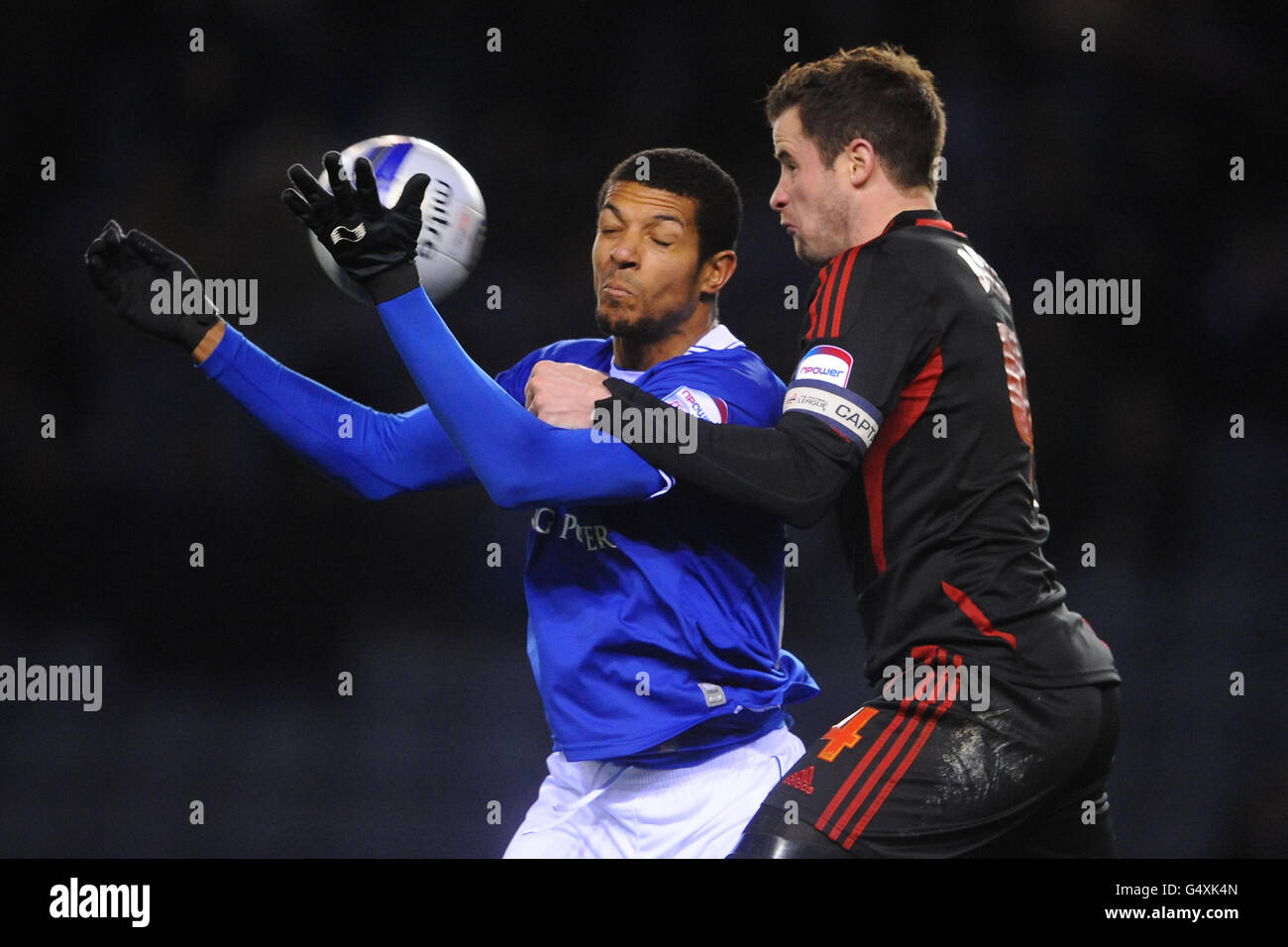 Leicester citys jermaine beckford left and middlesbroughs matthew bates ...