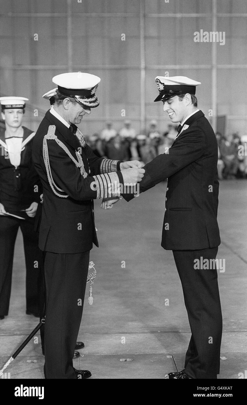 Prince andrew receives wings father hi-res stock photography and images ...