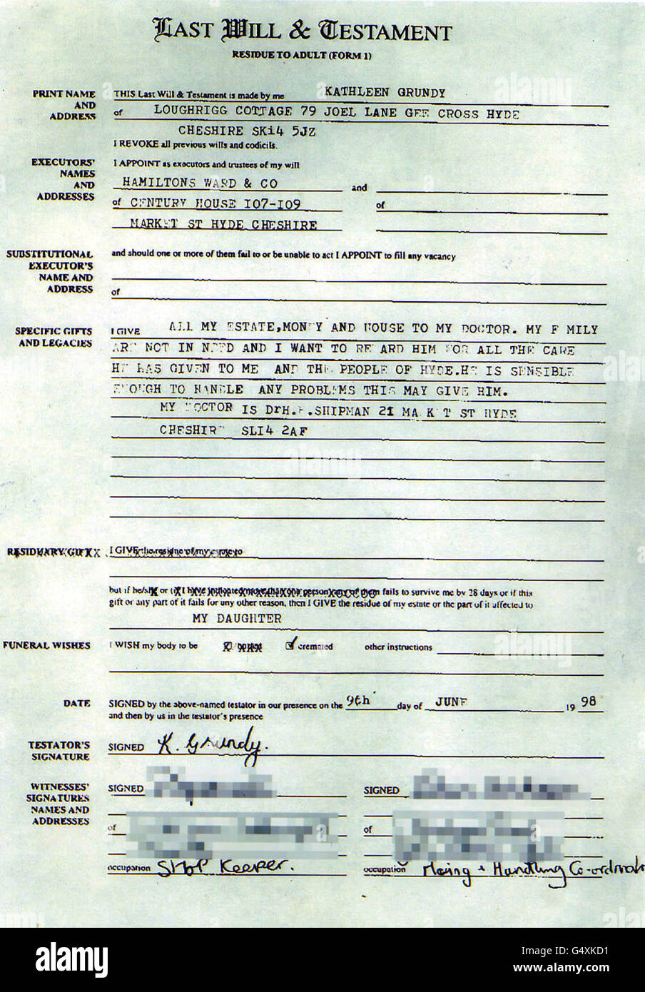 Harold shipman hi-res stock photography and images - Alamy