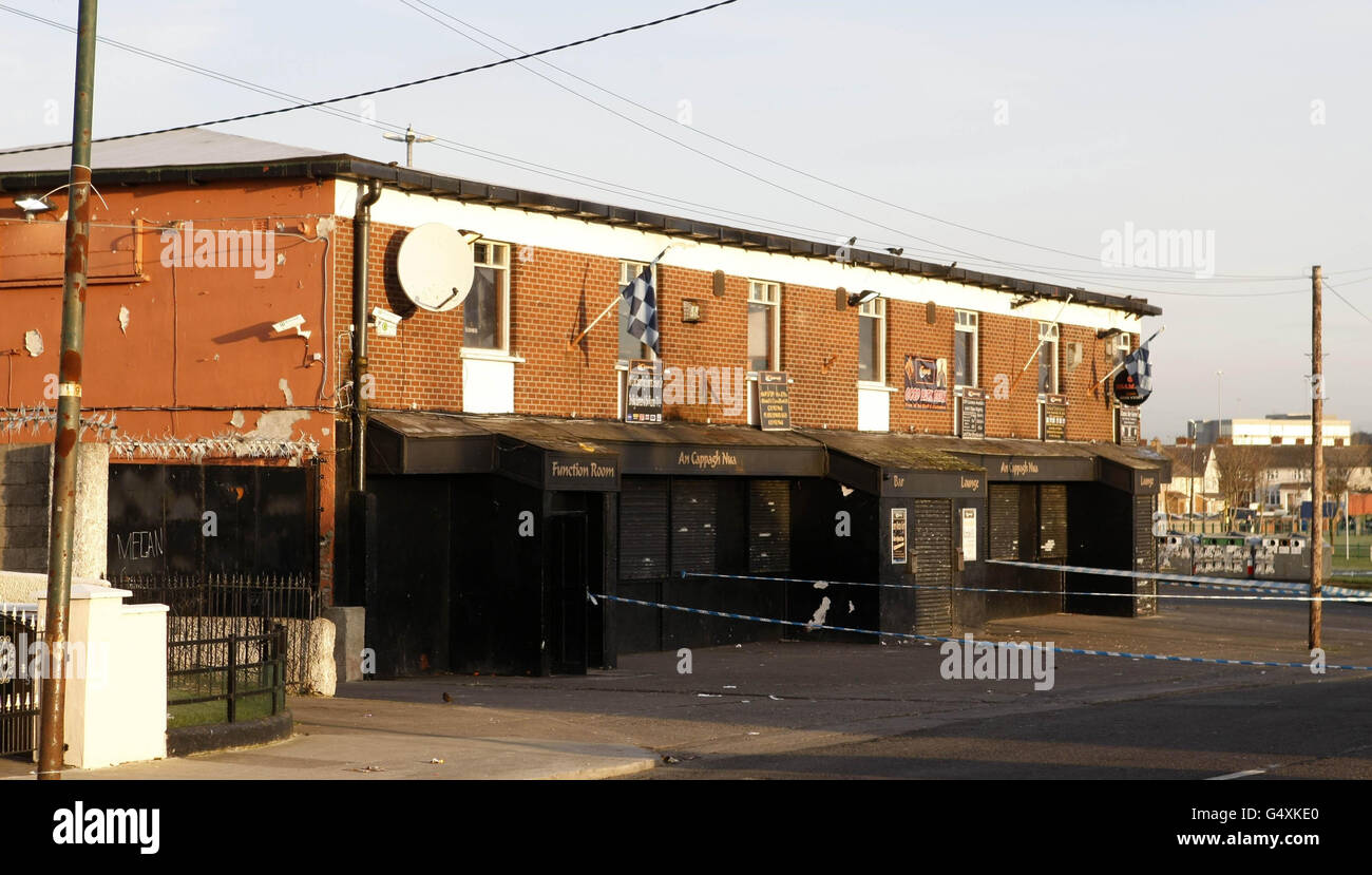The scene at the Cappagh Nua pub in the Finglas area of north Dublin ...
