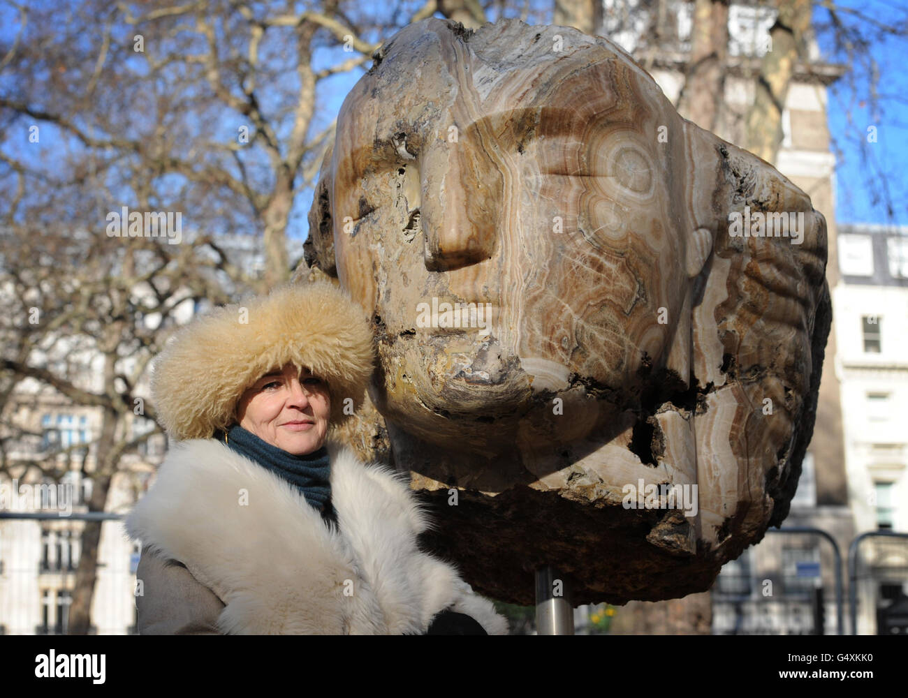 Emily Young installation Stock Photo - Alamy