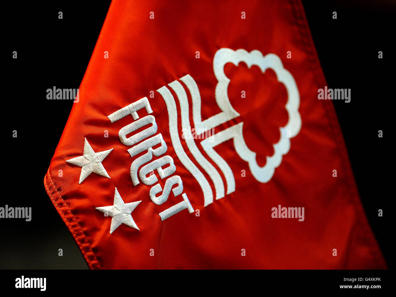 A view of the Nottingham Forest crest on a corner flag Stock Photo - Alamy