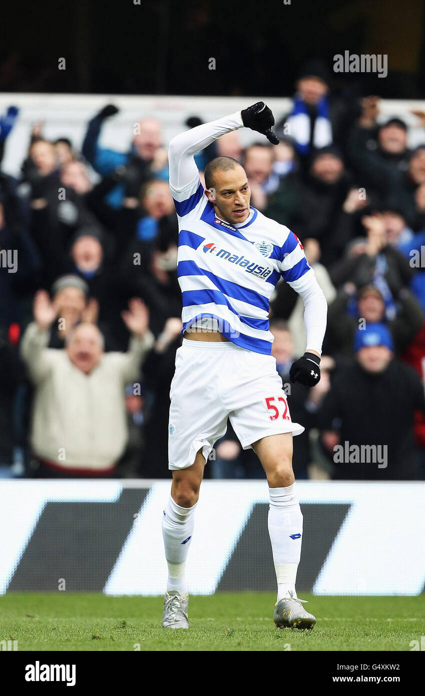 Queens park rangers bobby zamora celebrates hi-res stock photography ...