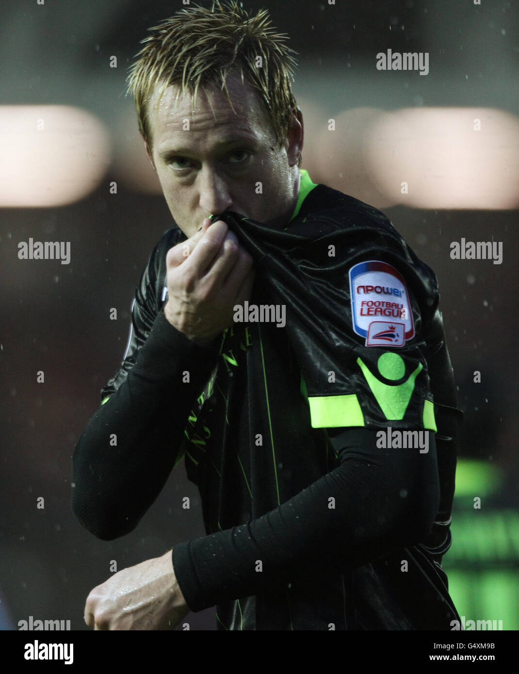 Leeds uniteds luciano becchio celebrates hi-res stock photography and ...