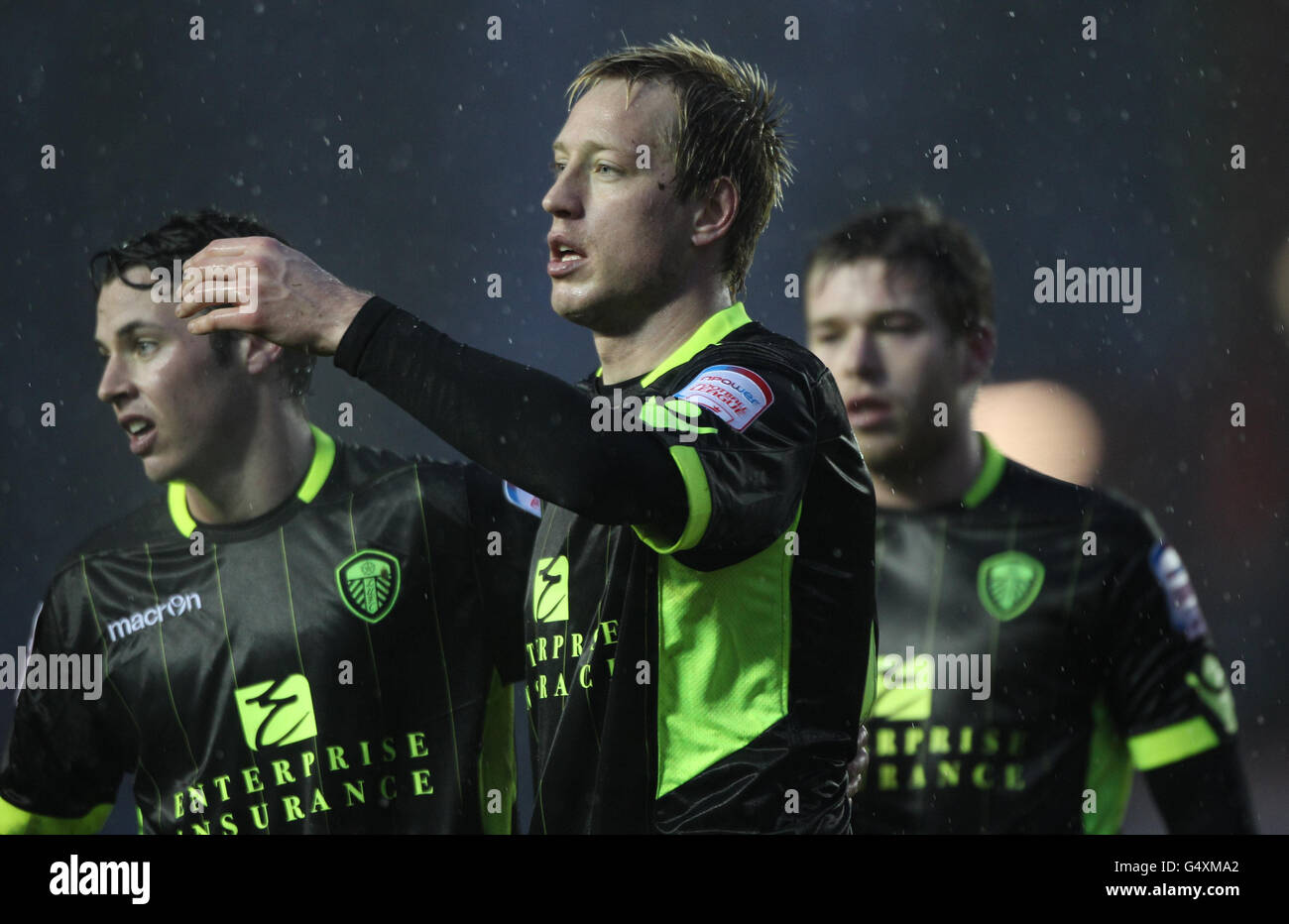 Leeds uniteds luciano becchio celebrates hi-res stock photography and ...