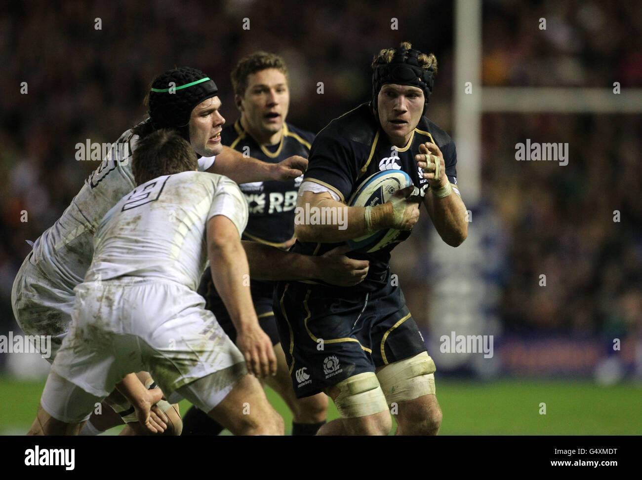 Scotland's David Denton and England's Tom Palmer during the RBS 6 ...