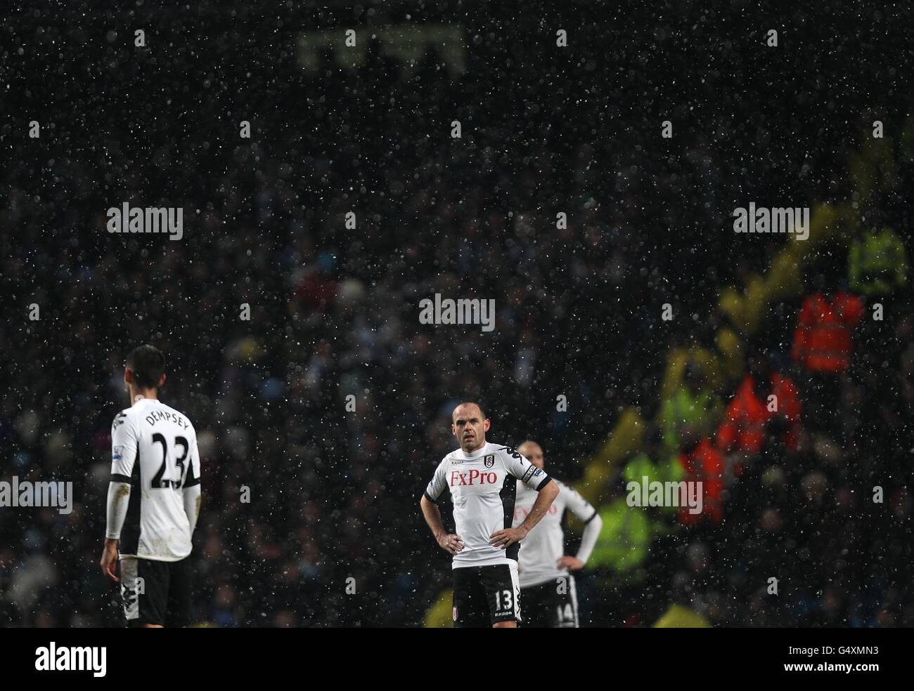 Fulham's Clinton Dempsey (left) and captain Danny Murphy (right) stand ...