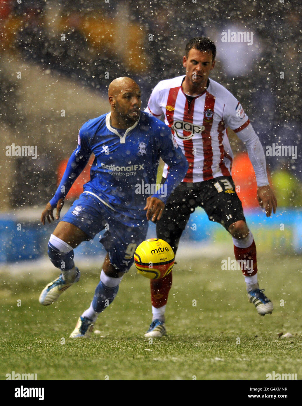 Birmingham City's Marlon Kong (left) and Southampton's Daniel Fox ...